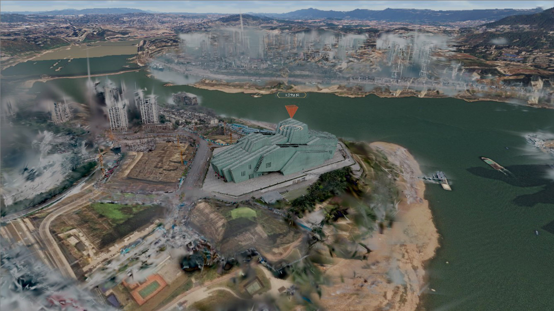 【功能演示】Cesium加载高斯溅射模型Ply/Splat方案展示demo-山海鲸